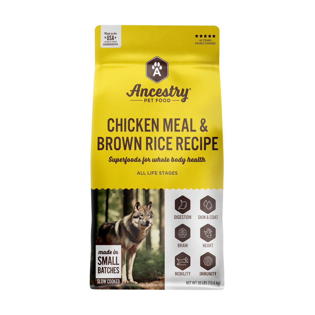 Ancestry Chicken Meal & Rice Dog Food | Balanced | Health Extension
