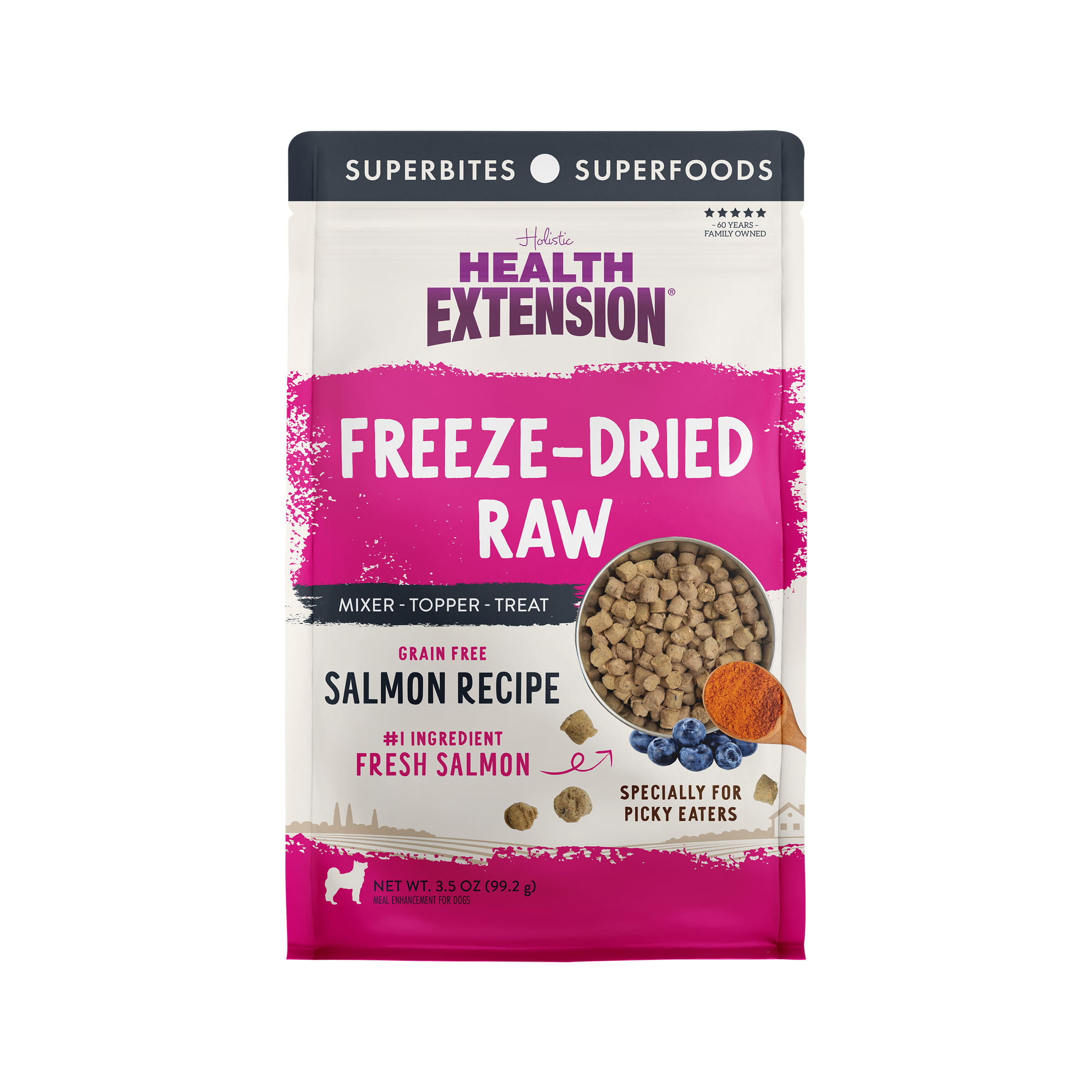 Freeze Dried Raw Salmon Dog Food | Natural Raw Nutrition - Health Extension