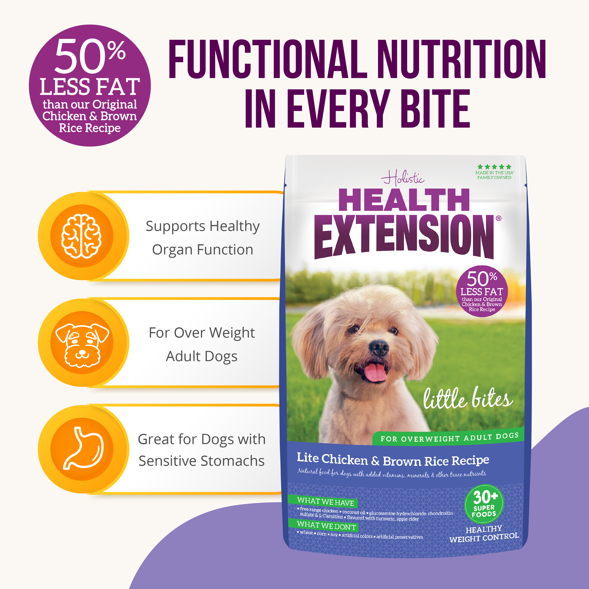 Lite Chicken & Brown Rice Little Bites | Small Breed Dog Food – Health ...
