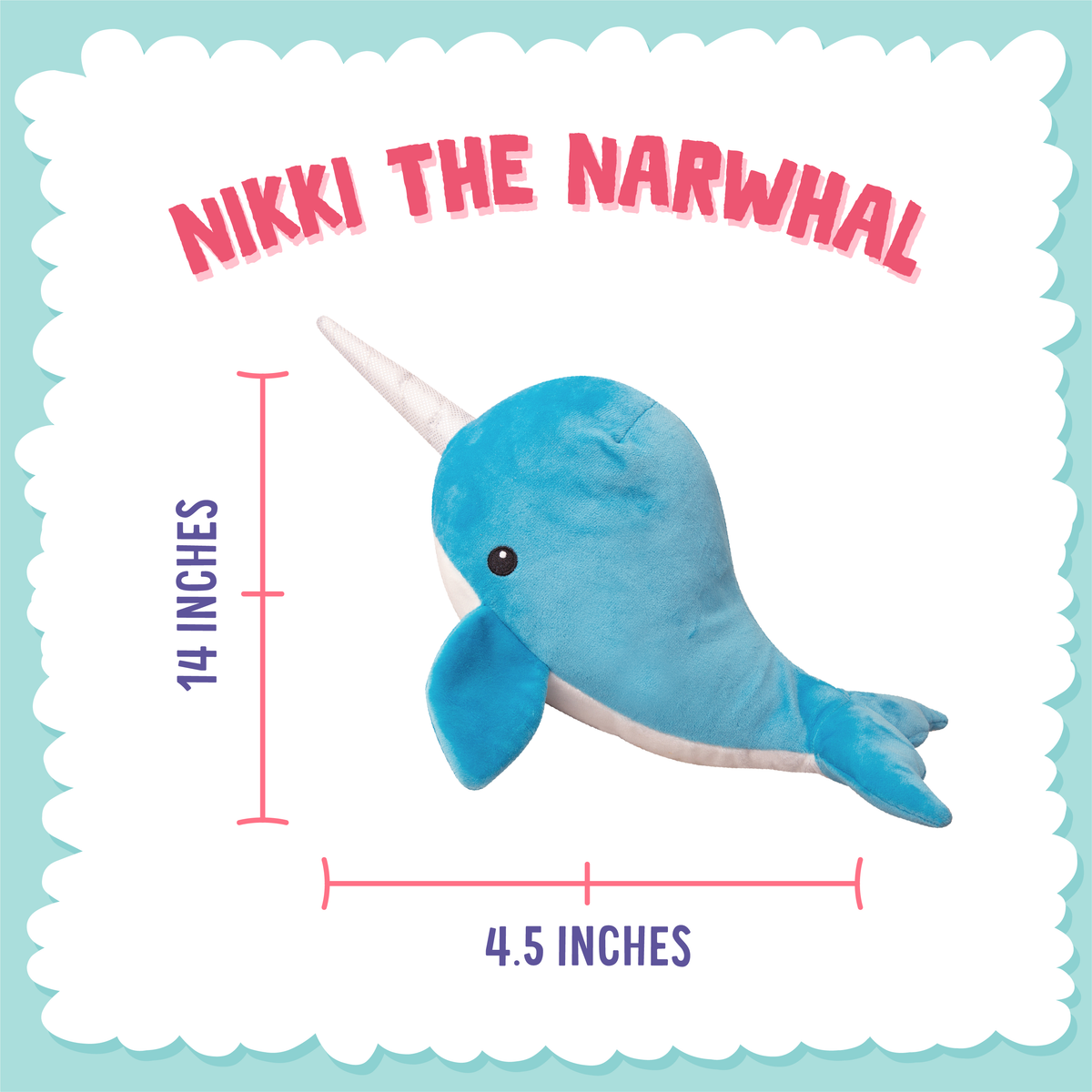 Plush Narwhal Dog Toy