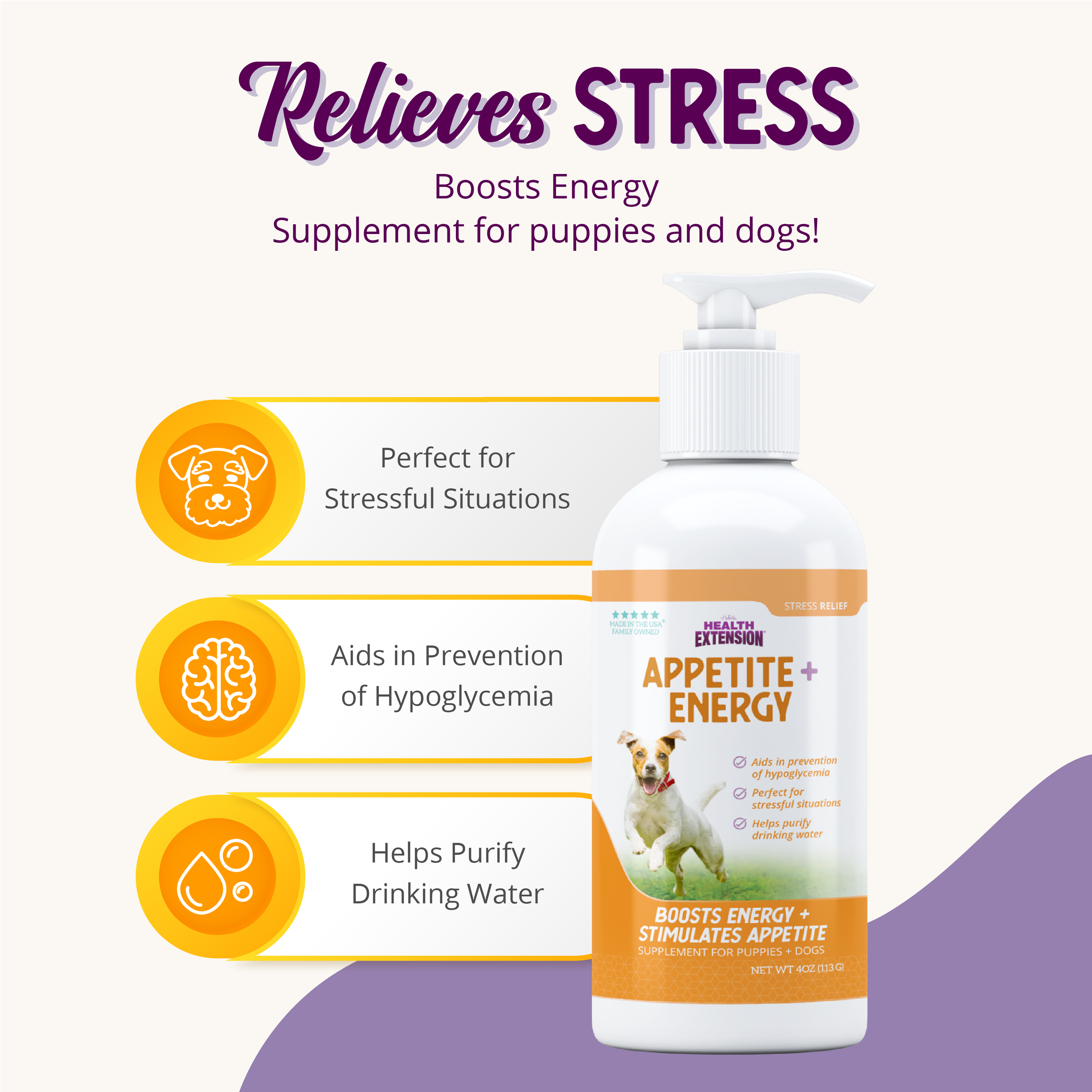 Health Extension Stress Relief Drops for Dogs and Puppies